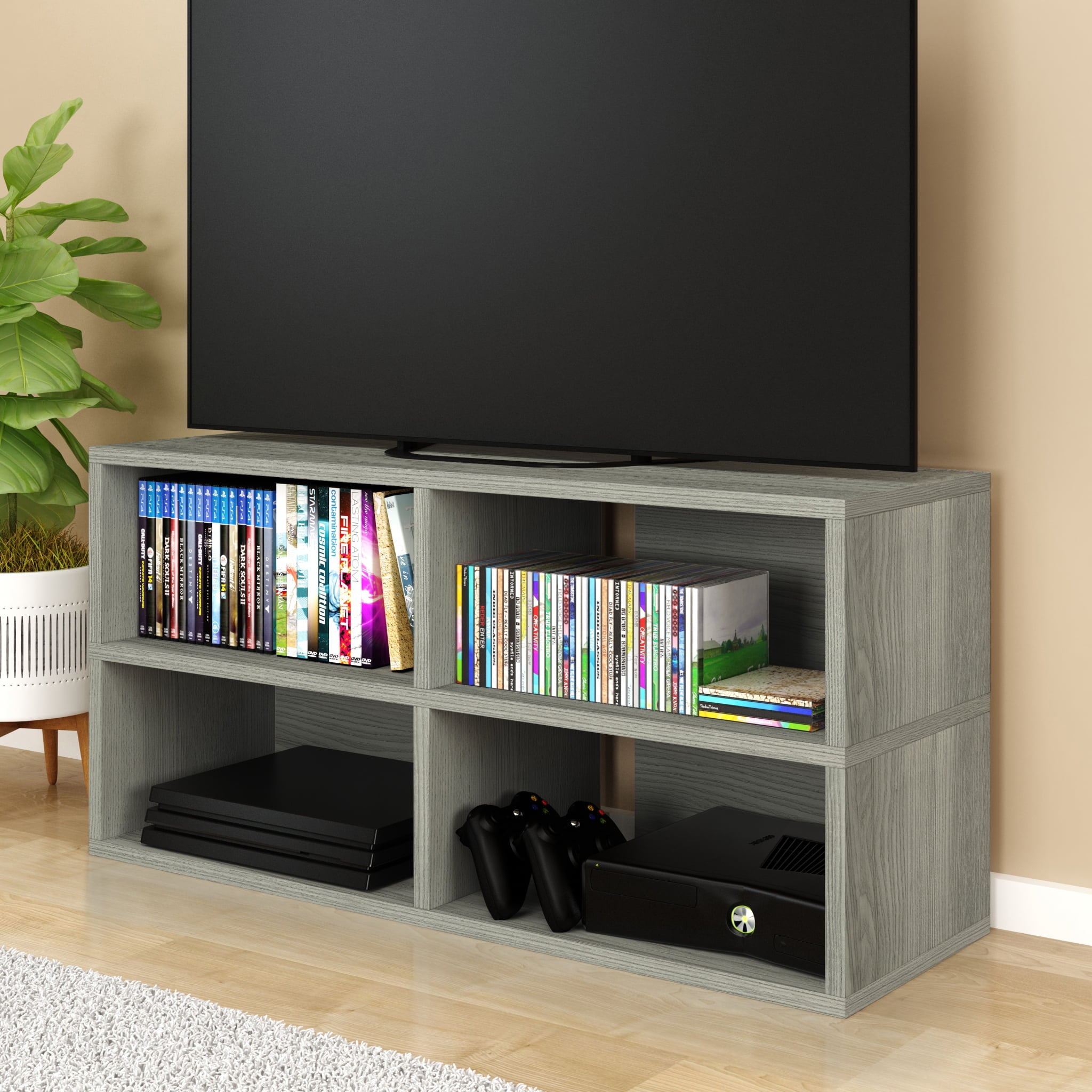 WAY BASICS Media Storage Shelf Entertainment Center - Holds 31 DVD ...