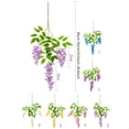 Silk Wisteria Flower Artificial 2.13 Feet Hanging Wisteria Vine Fake ...