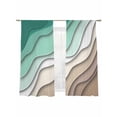 Abstract Gradient Striped Art Sheer Curtains 2 Panels Set Modern Ombre ...