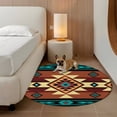 7ft Round Rug Turquoise Red Area Rugs for Living Room Bedroom Washable ...