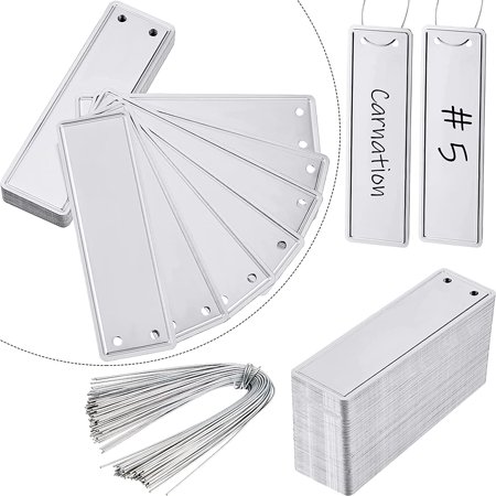 120 Pieces Aluminum Tree Tags with Metal Wires Double Sided Write On ...