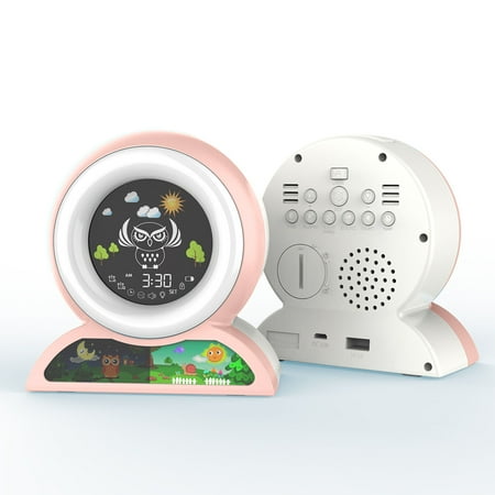 FanShow Children's Educational Alarm Clock Owl Night Light 5-Color ...