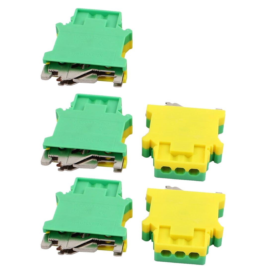 5Pcs 53x43x12mm 16mm2 Wire Universal Grounding Terminal Block Yellow ...