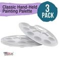U.S. Art Supply 3-Pack, 10-Well Plastic Artist Palettes - Paint Mixing ...