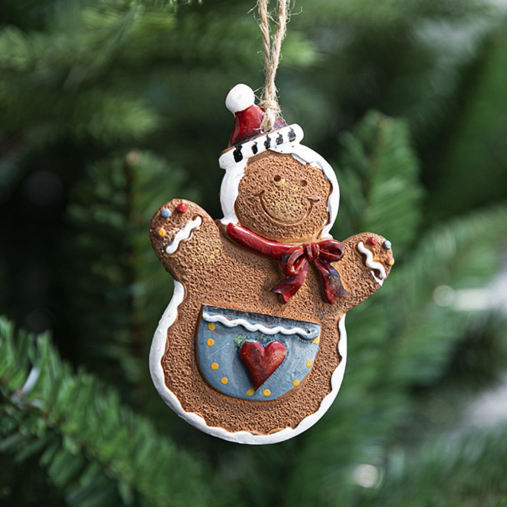 1pc Gingerbread Man Ornaments for Christmas Tree Resin Gingerbread ...