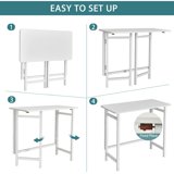 Gymax Folding Table Computer Desk PC Laptop Writing Table Home Office ...