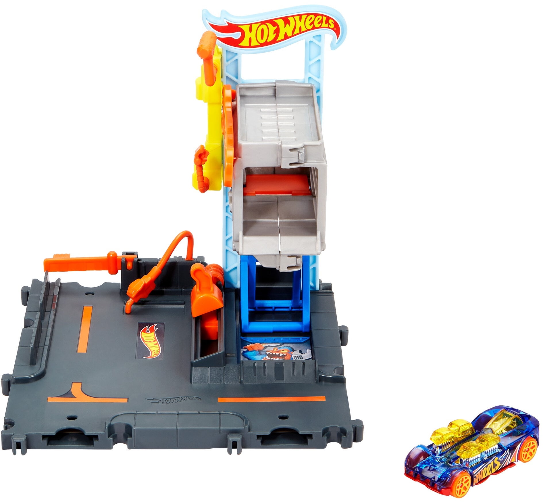 Hot Wheels City Downtown Repair Station Playset, with 1 toy Car ...