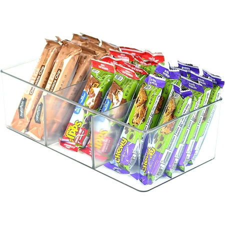 2 Pack Clear Plastic Packet Storage Organizer, 3 Divided Sections ...