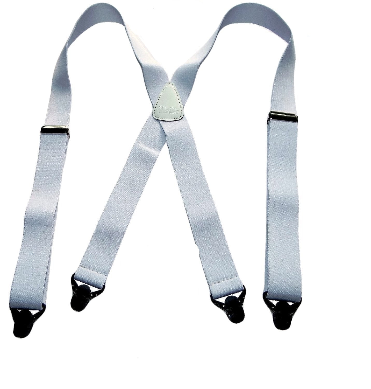 Holdup Brand Classic Series Basic White X-back Suspenders With Black ...