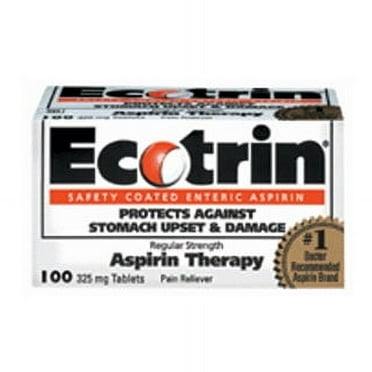 Ecotrin Regular Strength Aspirin 325 mg, Safety Coated, 300 Tablets for ...