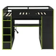 LHYY Full Size Wood Loft Bed with Desk,Wardrobe,Ample Storage Space,and ...