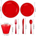 150-Piece Red Plastic Dinnerware Set - Disposable Plates, Salad Plates ...