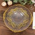 OLIVE- 10 Clear 8 In Round Disposable Dinner Plastic Plates Gold ...