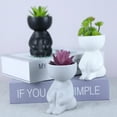 Wobythan Ceramic Succulent Plant Pot Creative Human Shaped 3IN Small ...