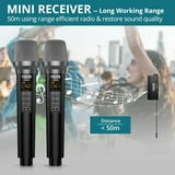 Wireless Microphone, UHF Metal Dual Handheld Cordless Dynamic Mic ...