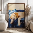 Affixzi Yellow Labrador Retriever Sleeping Minimalist Abstract Dog Wall ...