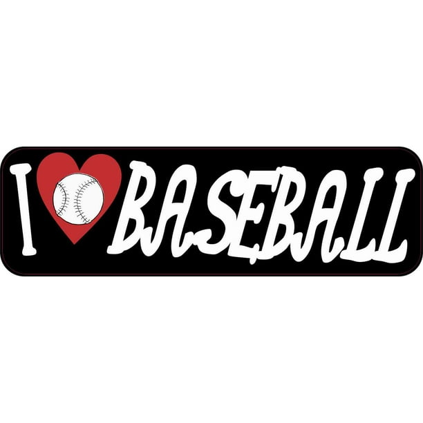 10in x 3in I Love Baseball Bumper Sticker Vinyl Vehicle Sport Decal ...