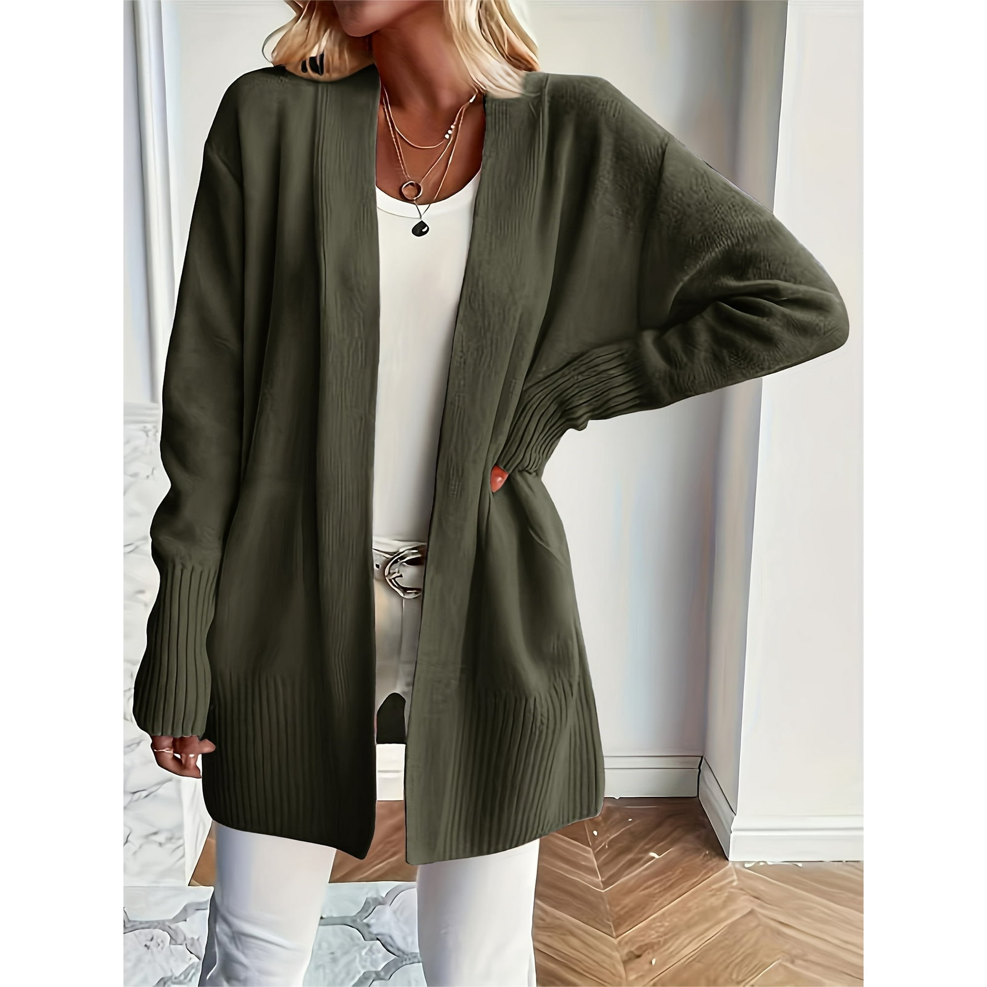 Click here for Yyfashion Solid Open Front Knit Cardigan Casual Lo... prices