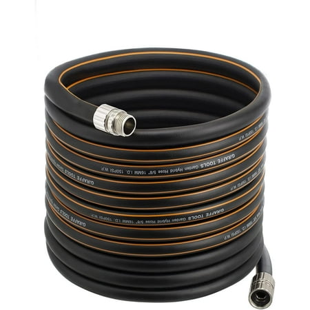 Hybrid Garden Hose 75 ft, 5/8" Rubber Water Hose with Custom Length, Heavy Duty, No Kink ...