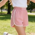 ATOYSOY Big Girls Curved Hem Shorts Elastic Waist Color Binding ...