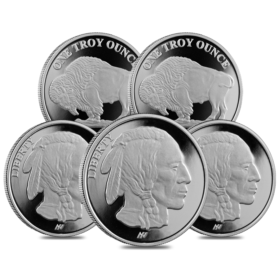 Lot of 5 - 1 oz Asahi Buffalo Design Proof Silver Round .999 Fine ...