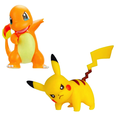 Angry Pikachu & Charmander Articulated Pokemon Battle Figure Set ...