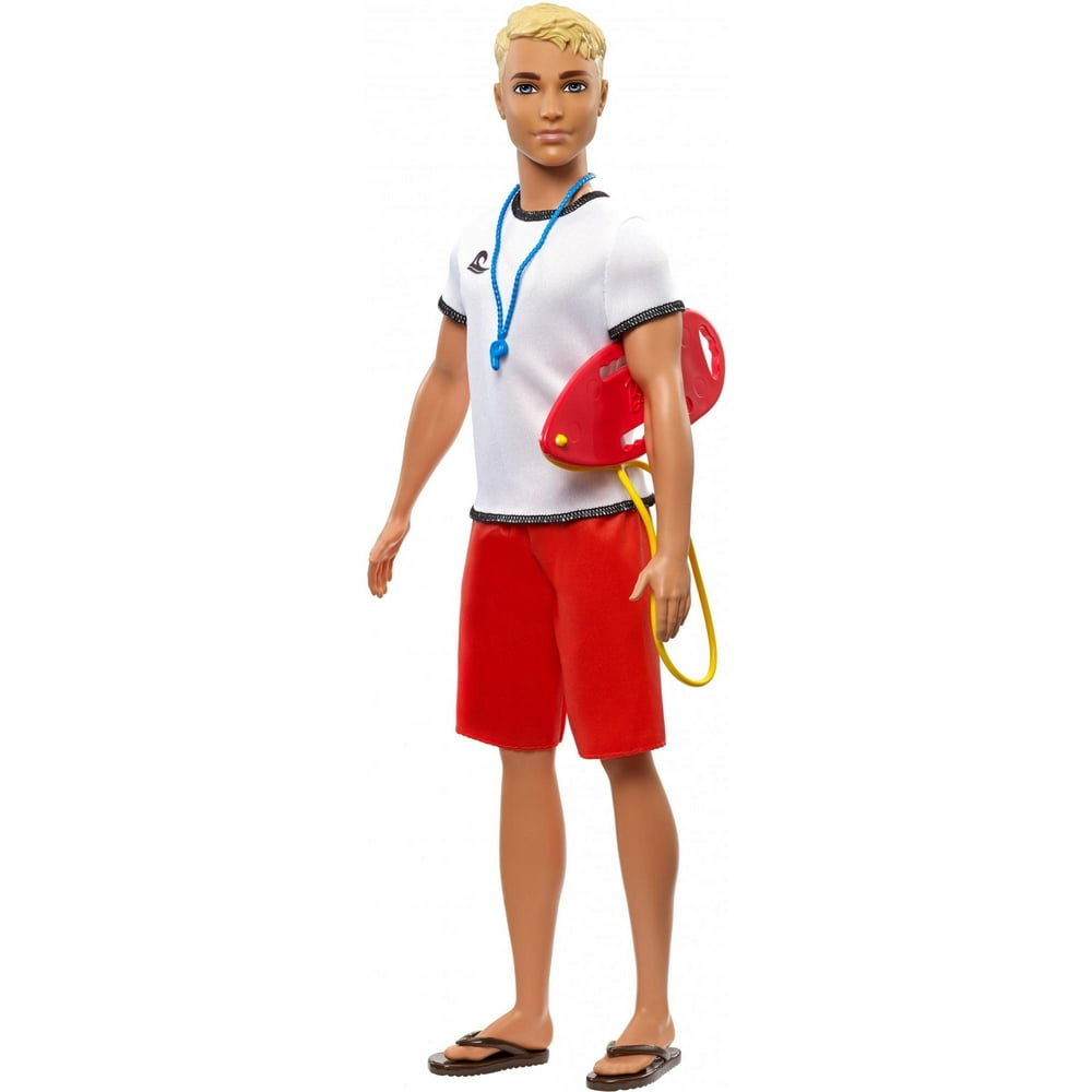 Barbie Ken Careers Lifeguard Doll with Career-Themed Accessories ...