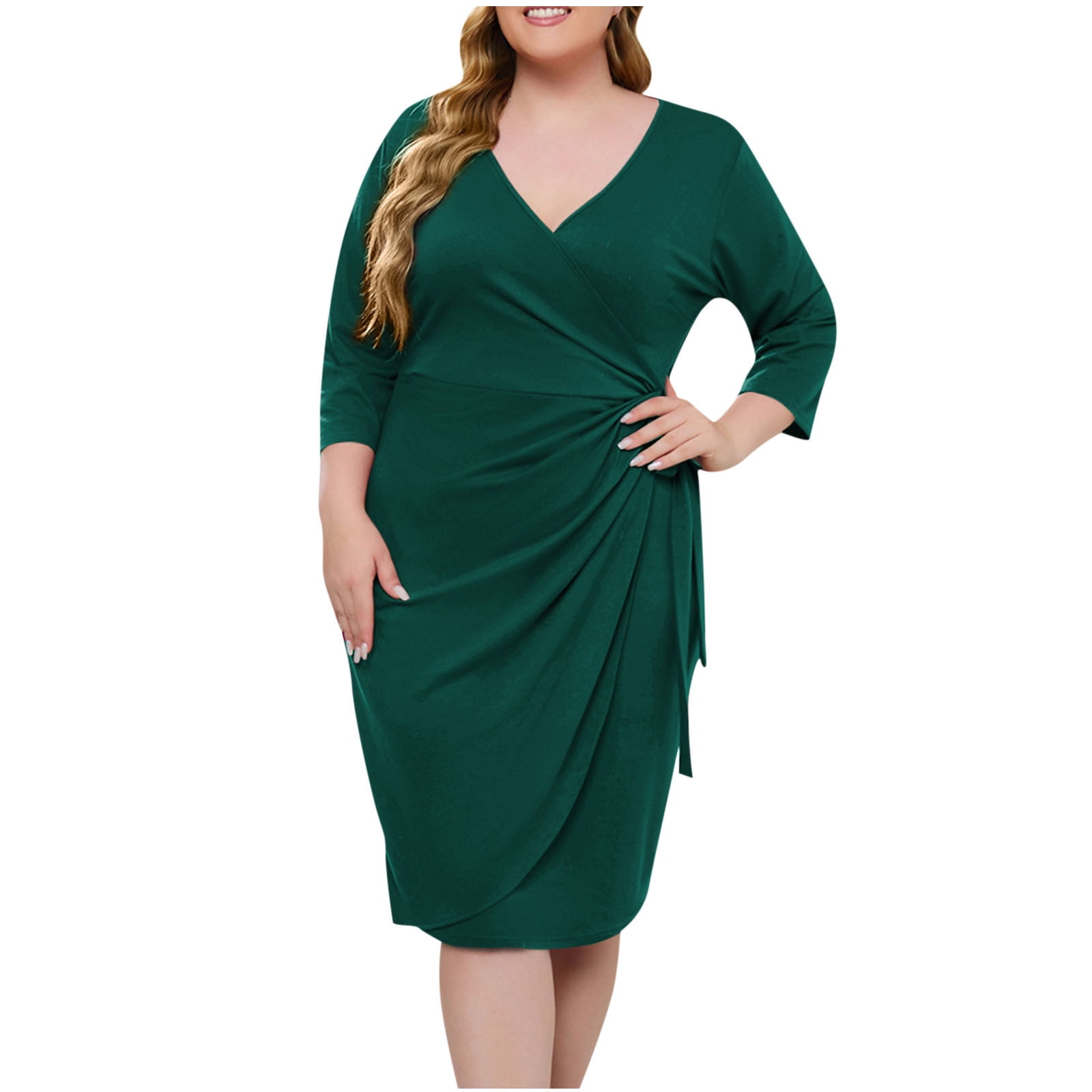 Click here for Aherbiu Plus Size Dresses For Women Long Sleeve Wr... prices