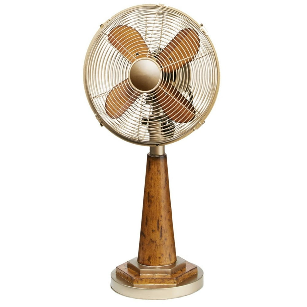 24" Stylish Vintage Gold Base and Neck with Brown Wood-Grain Body ...