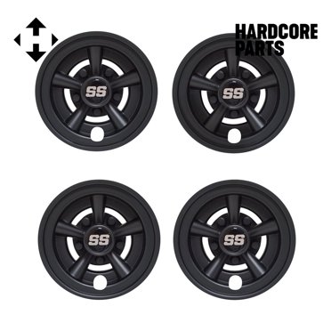 Hardcore Parts 10" 'SS' Glossy Black Wheel Caps - Walmart.com