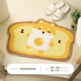 Toast Bathroom Rug, Plush Microfiber Non Slip Bath Mat Water Absorbent ...