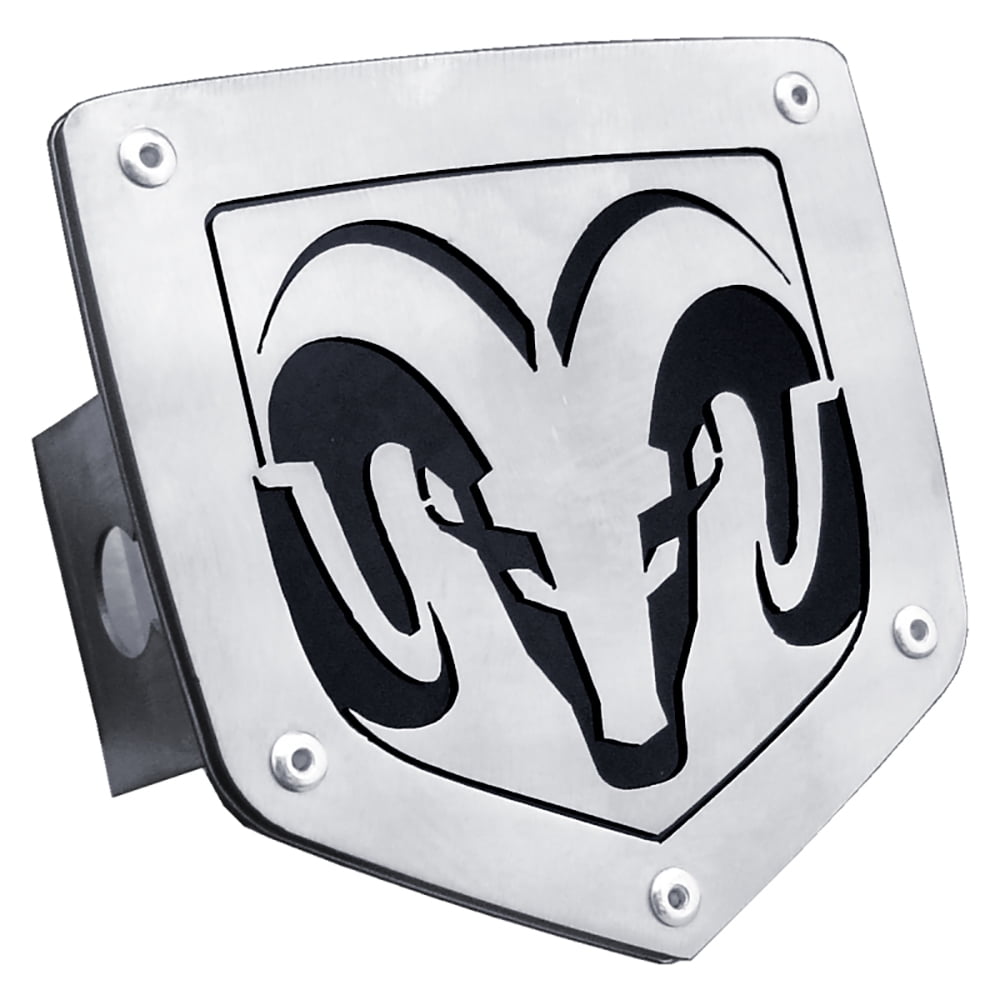 Ram (Laser Cut) Trailer Hitch Plug - Brhed Stainless - Walmart.com