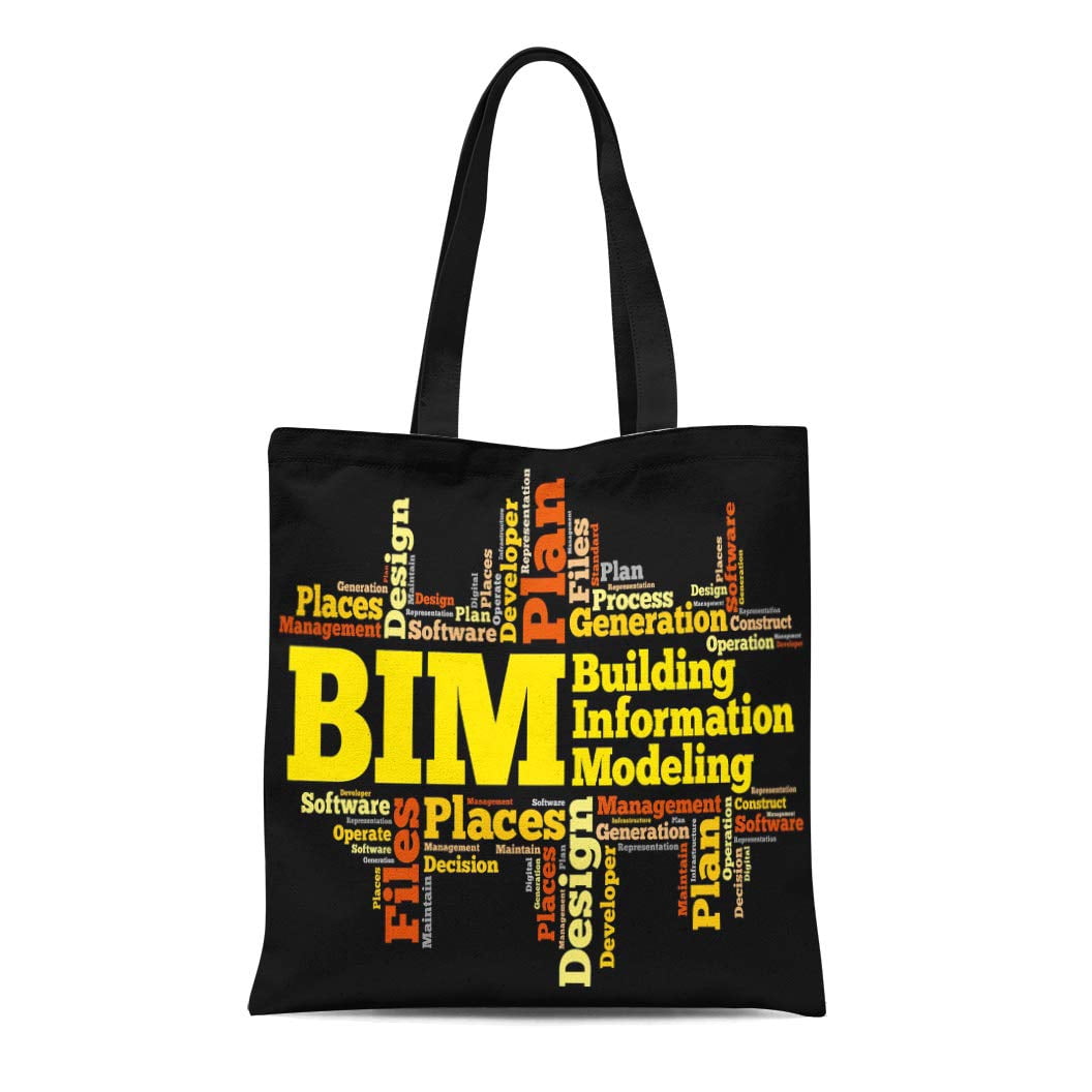 SIDONKU Canvas Tote Bag Model Bim Building Information Modeling Word ...