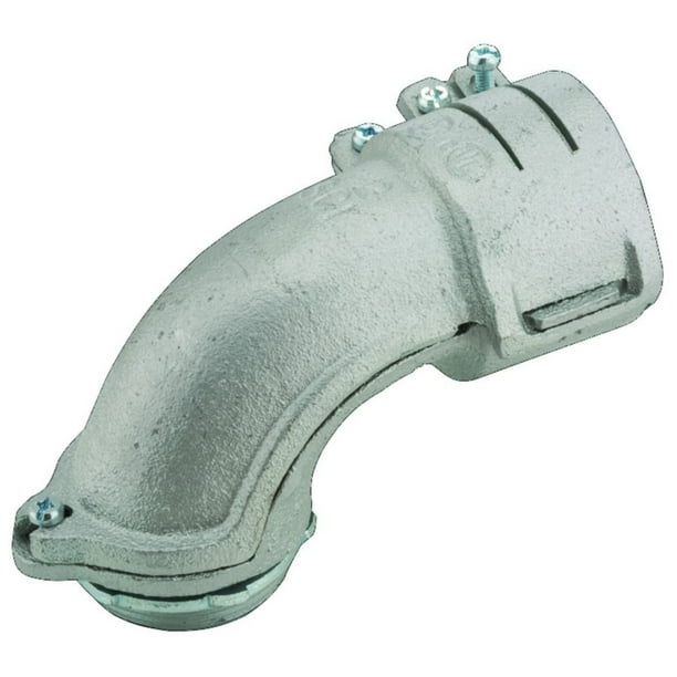 RACO 2210, 2-1/2" 90 Degree Flex Squeeze Connector for Armored Cable ...