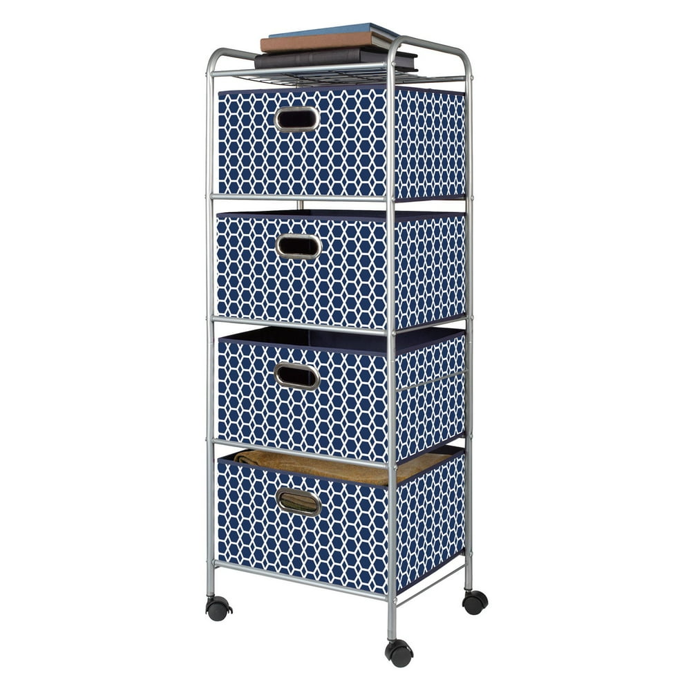Bintopia 4 Drawer Closet Fabric Cart - Walmart.com - Walmart.com