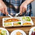 ACDANC Compostable 5 Compartment Plates,100 Pack Disposable Compartment ...