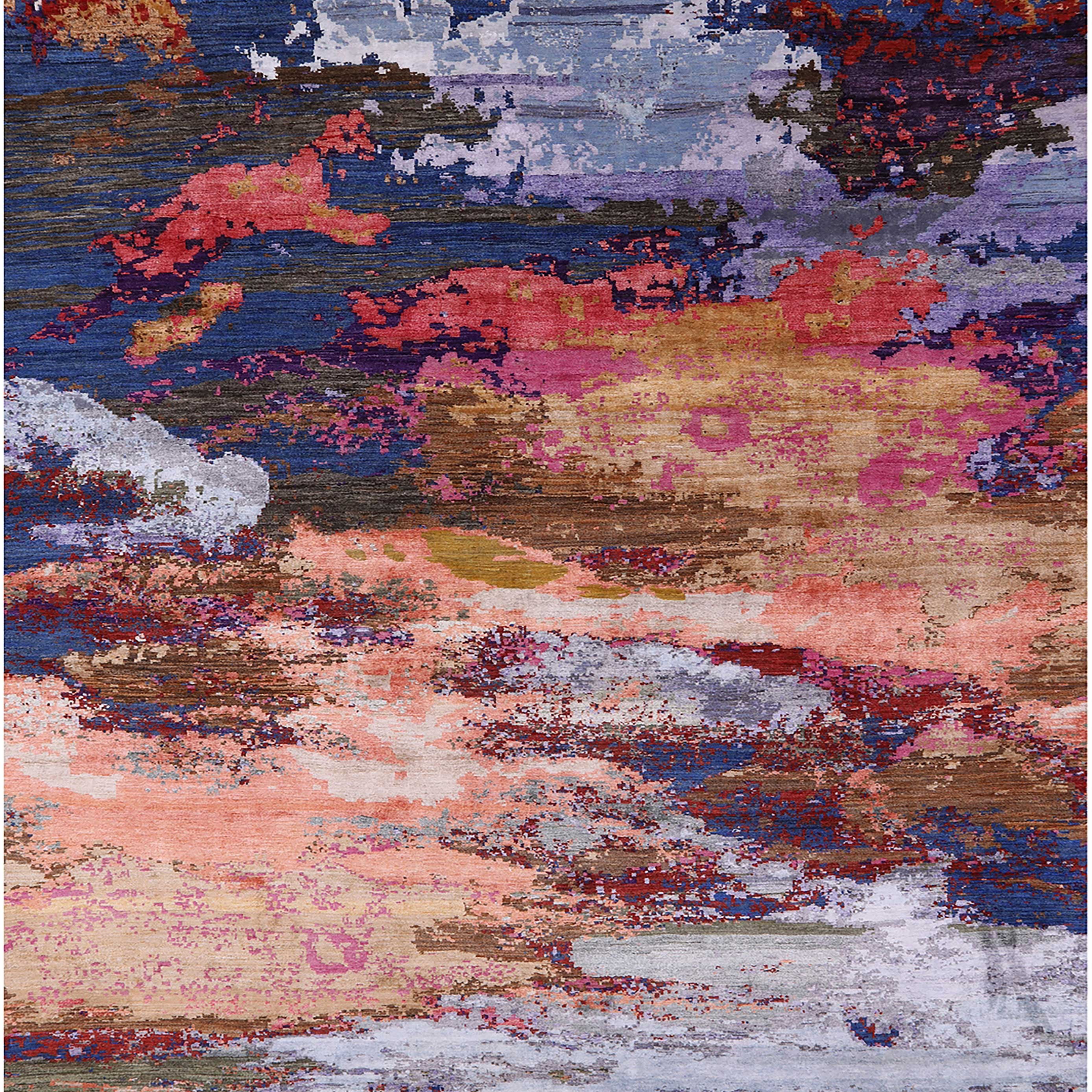 Ahgly Company Indoor Square Mid-Century Modern Dark Raspberry Purple ...