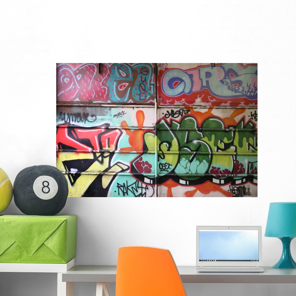 Graffiti Wall Wall Decal Mural by Wallmonkeys Vinyl Peel and Stick ...