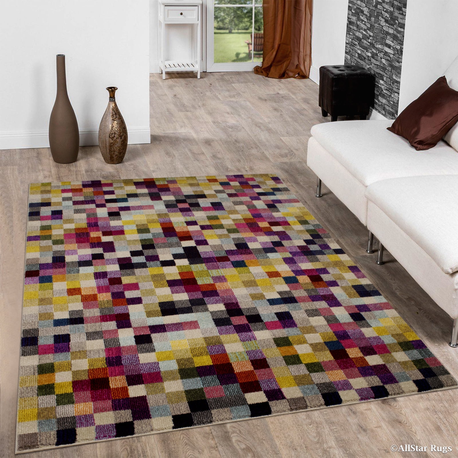 Allstar Multi Color High-Density Soft Modern and Contemporary Pixelated ...