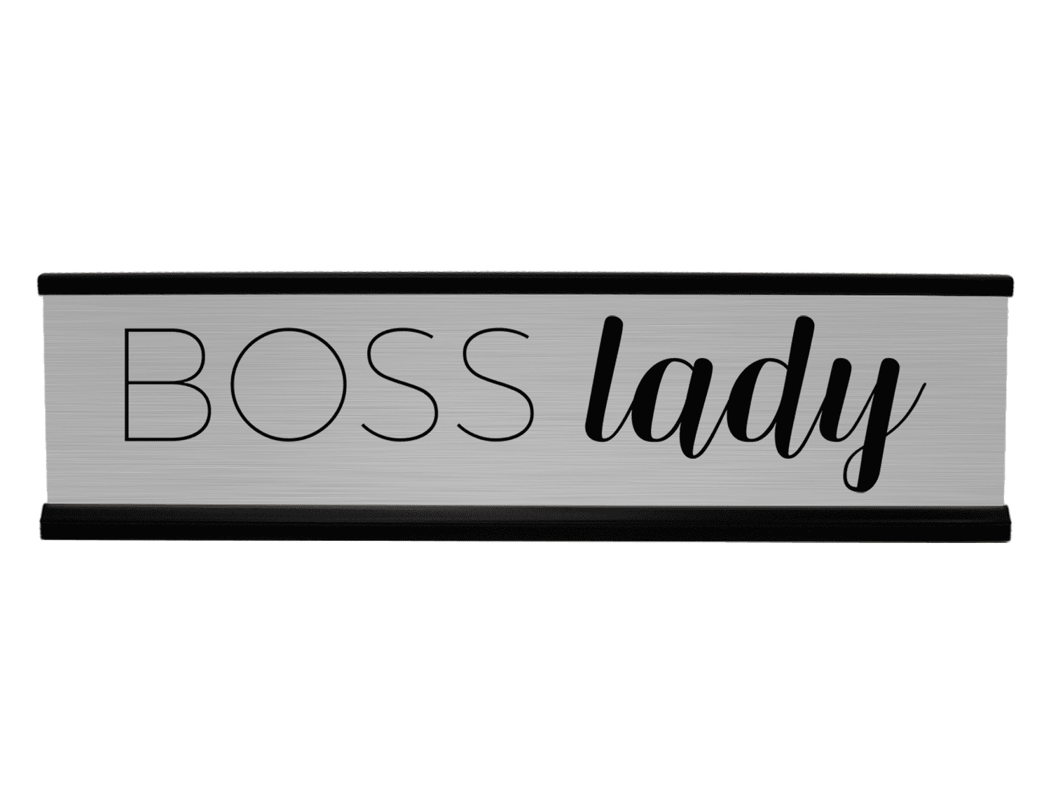 Funny Desk Plate -Boss Lady Engraved Desk Plate! Silver/Black Funny ...