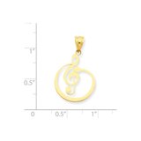 Finest Gold 14K Yellow Gold G Clef Musical Note Pendant - Walmart.com