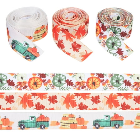 3 Rolls Fall Ribbons Decorative Fall Elements Ribbons Gift Box Wrapping ...