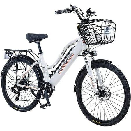 Electric Bike Women Electric Bicycle,26'' 7-Speed 350W 36V 10AH Power ...