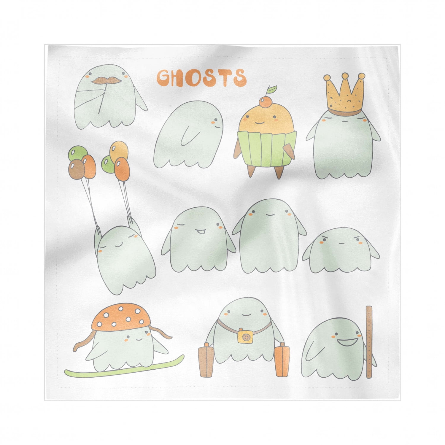 Ghost Decorative Napkins Set of 4, Funny Characters with Different ...
