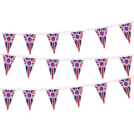 Qianli Queen Elizabeth II Bunting Flags 8m/26ft Long with 25 UK Banner ...
