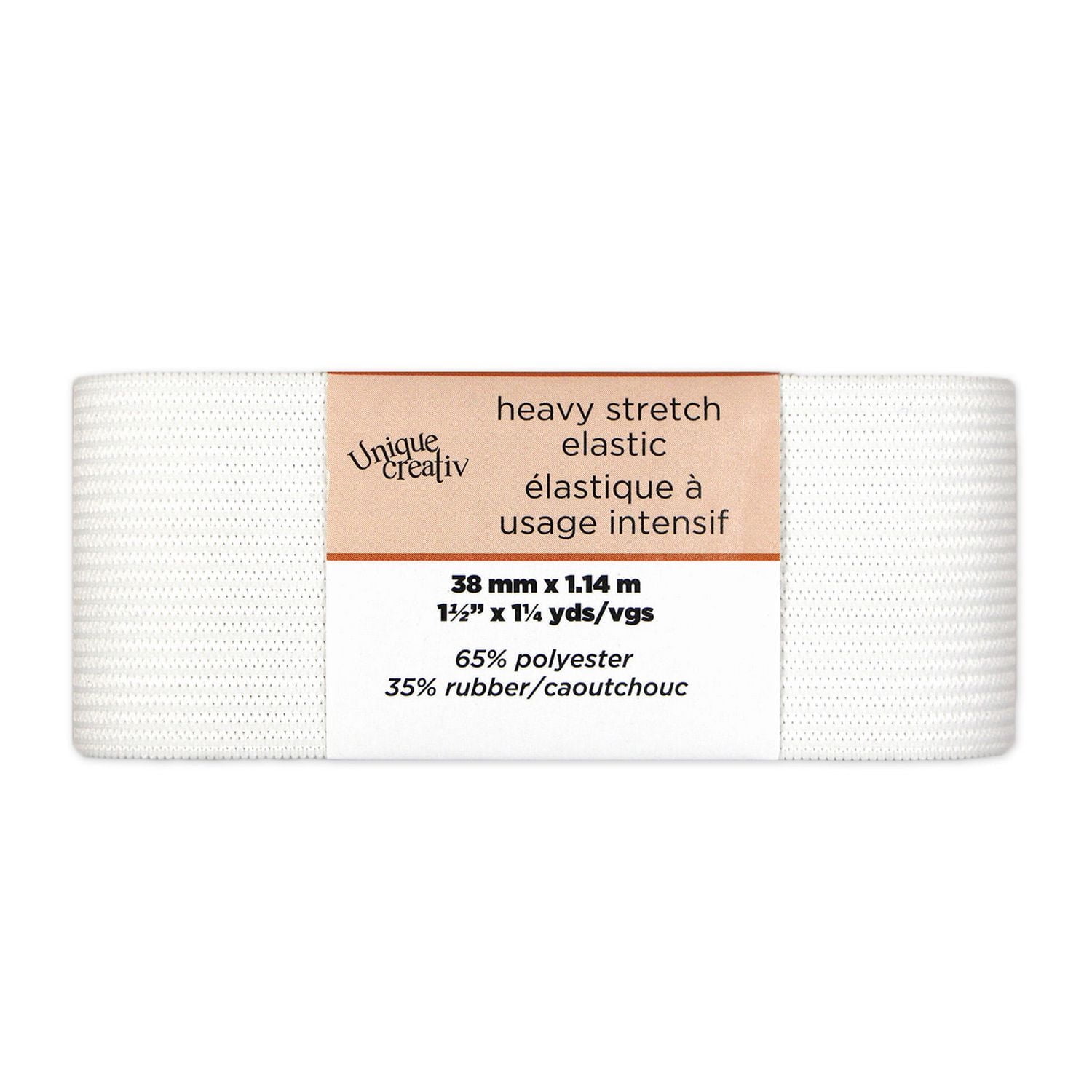 Click here for Unique Creativ Heavy Stretch Elastic 38mm - White... prices