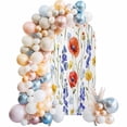 Spring Floral Arch Backdrop Cover, 4FT, Red Yellow Poppy Flower Blue ...