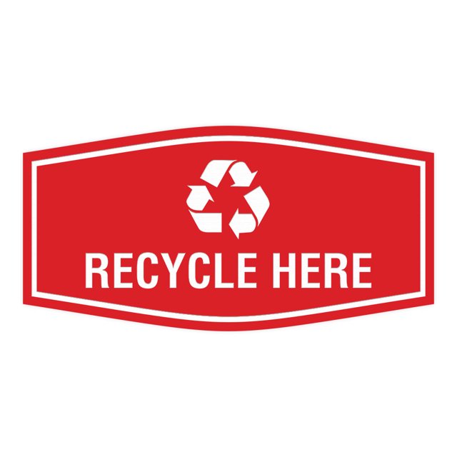 Fancy Recycle Here Sign (Red) - Large - Walmart.com