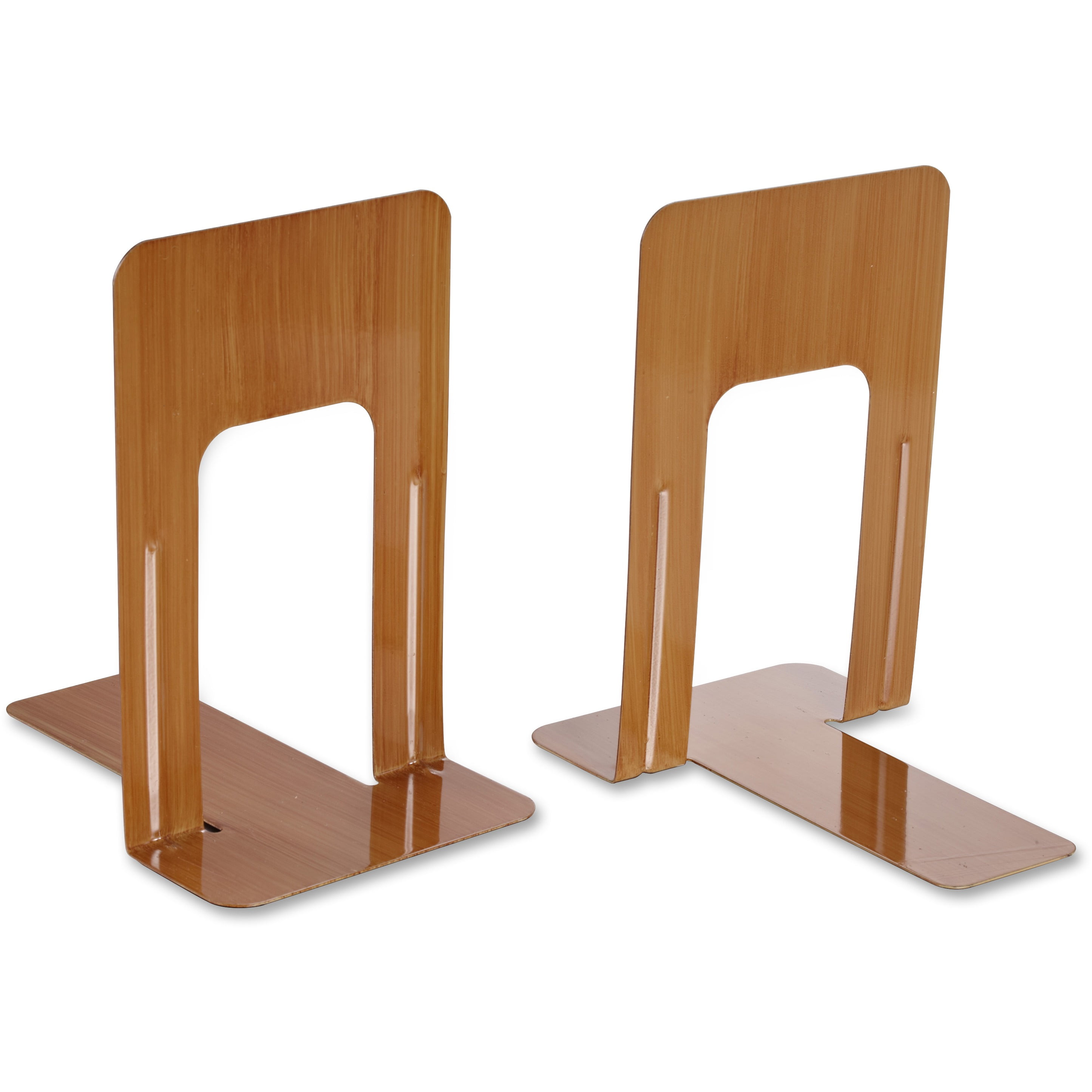 Officemate Nonskid Steel Bookends 5-7/8"x8-1/4"x9" Woodgrain 93054 ...