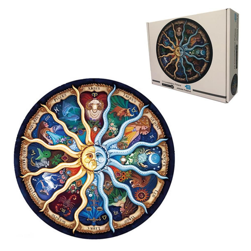 Julam Moon Round Puzzle Round Puzzles for Adults 500 Pieces Double ...
